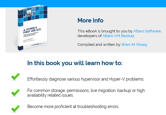 E-book gratuito Altaro “A Hyper-V First Aid Kit: Troubleshooting 5 ...
